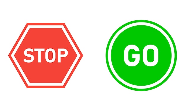 Bold Traffic Signs: Stop and Go Symbols in Vibrant Colors | Jiffy Designs
