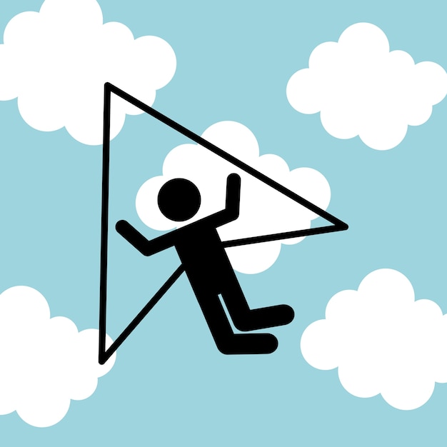 Silhouetted Figure Soaring Through Cloudy Skies | Jiffy Designs