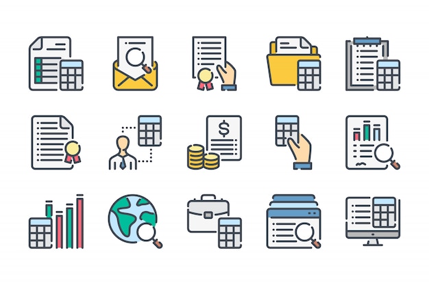Diverse Business and Finance Icons in Modern Minimalist Style | Jiffy ...