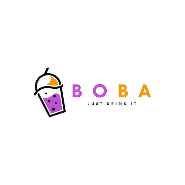 Vibrant Boba Tea Logo with Playful Illustration | Jiffy Designs