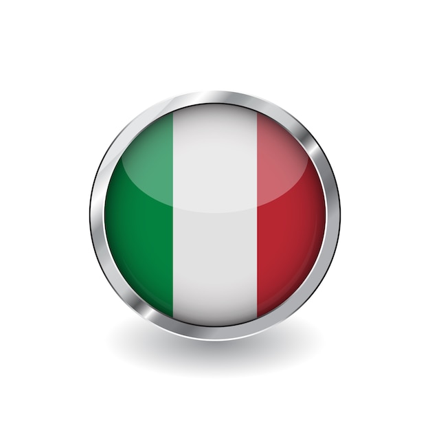 Vibrant Italian Flag Emblem with Metallic Trim | Jiffy Designs