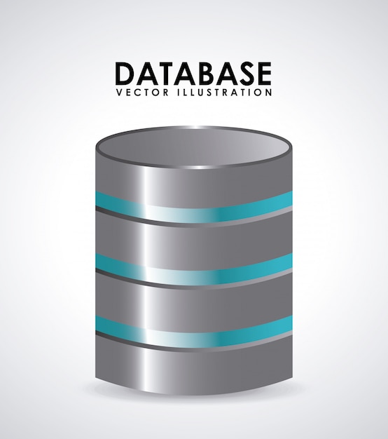 Stylized Database Icon with Metallic and Teal Accents | Jiffy Designs