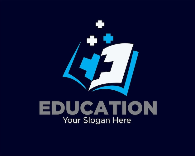 Inspiring Educational Book Logo with Plus Signs and Slogan | Jiffy Designs