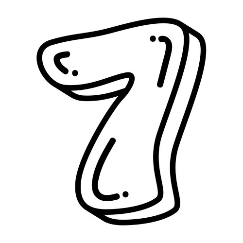 Cute Funny Number 7 Vector Illustration, Funny Cartoon Number Seven ...