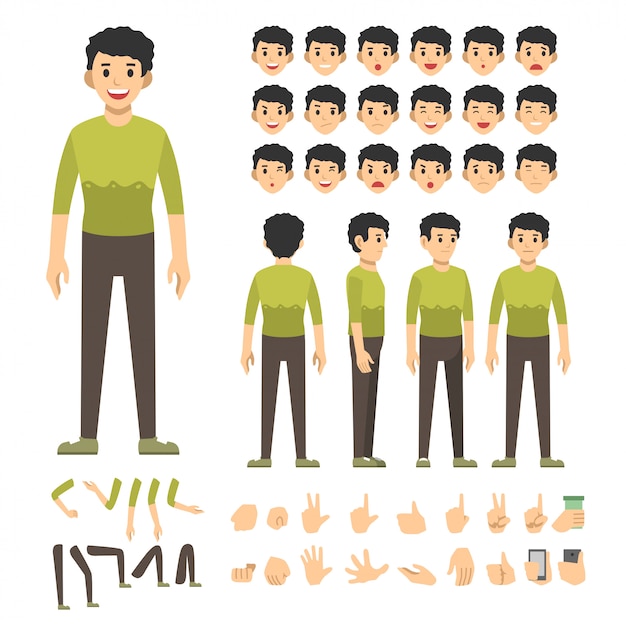 Diverse Character Expressions and Body Parts for Animation | Jiffy Designs