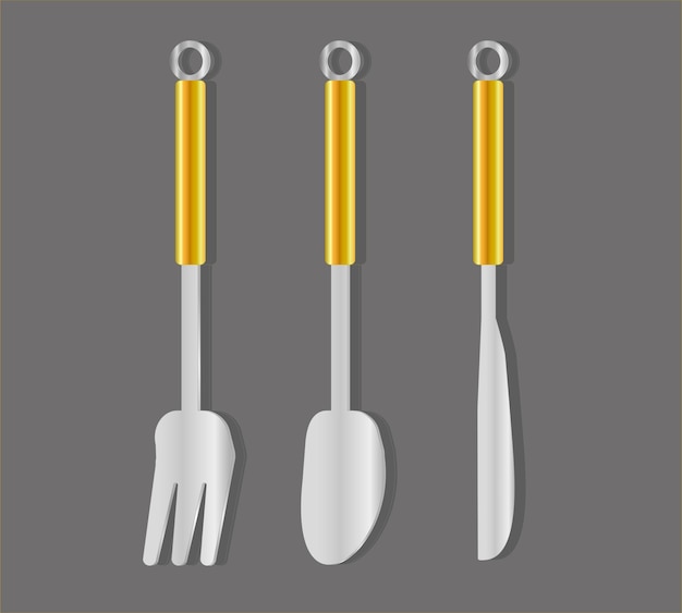 Stylized Kitchen Utensils in Vibrant Yellow and Gray | Jiffy Designs