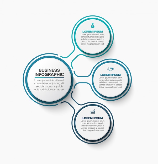 Interconnected Circular Infographic with Informative Text Bubbles ...