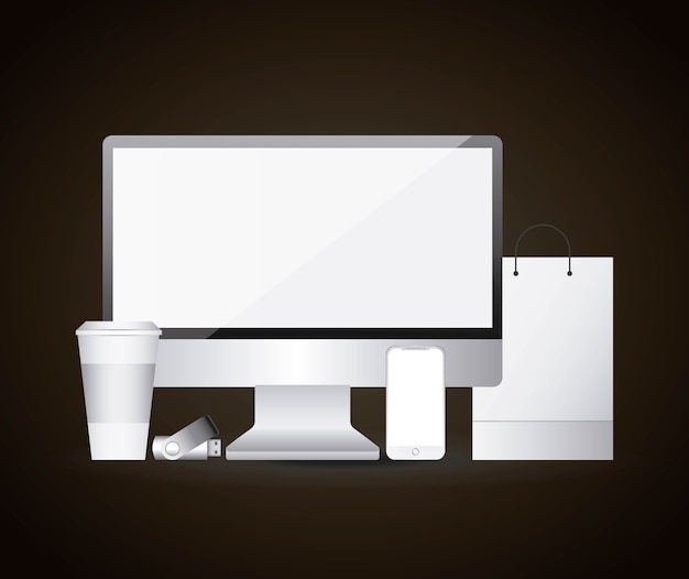 Sleek and Minimalist Branding Mockup with Blank Screen | Jiffy Designs