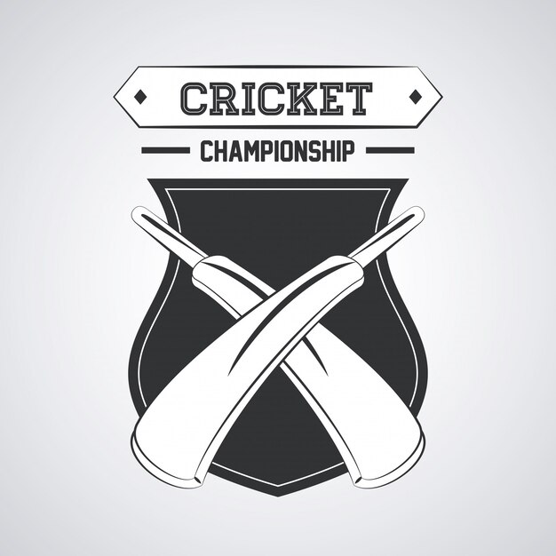 Iconic Cricket Championship Emblem with Crossed Bats | Jiffy Designs