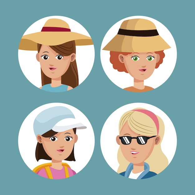 Vibrant Collection of Diverse Summer Character Avatars | Jiffy Designs