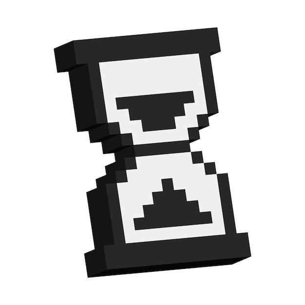 Striking Monochrome Pixel Hourglass Icon | Jiffy Designs