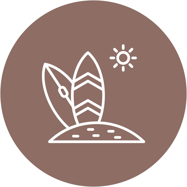 Minimalist Surfboard Silhouette in Earthy Tones | Jiffy Designs