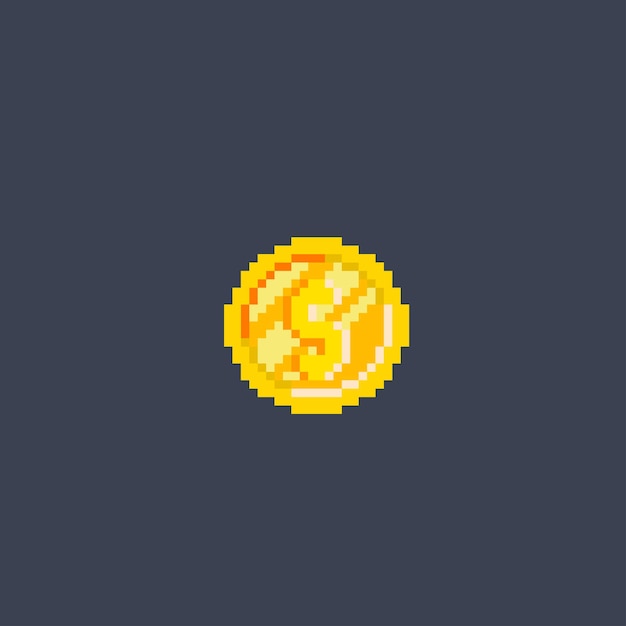 Vibrant Pixel Art Coin on Sleek Charcoal Background | Jiffy Designs