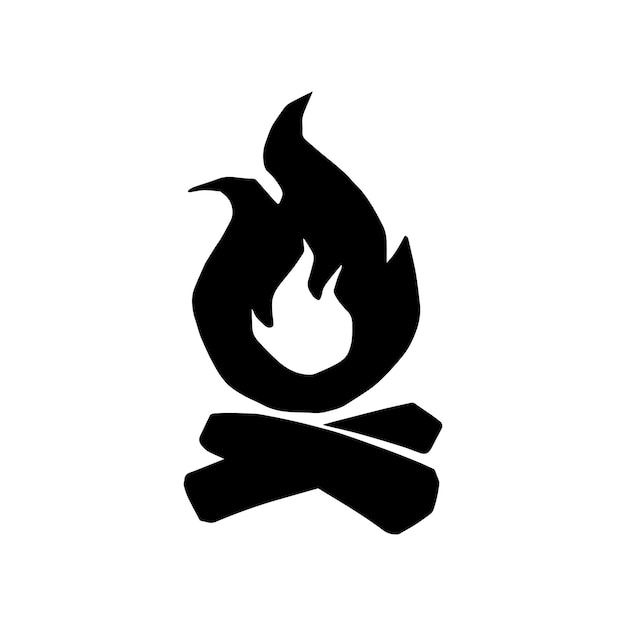 Minimalist Campfire Icon with Crossed Logs | Jiffy Designs