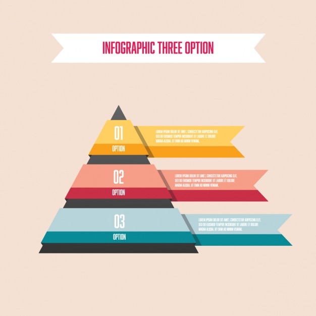 Infographic Triangle with Three Colorful Layered Options and Text ...