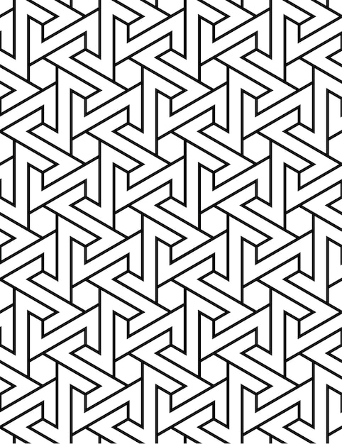 Interlocking Geometric Monochrome Pattern | Jiffy Designs