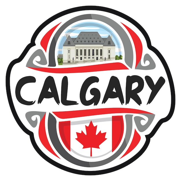 Vibrant Calgary Emblem Showcasing City's Iconic Landmarks | Jiffy Designs