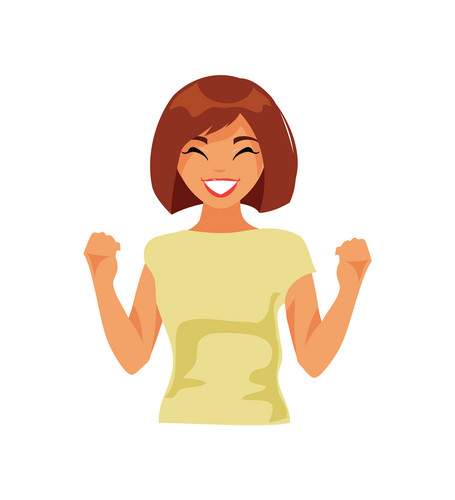 Young Woman Winner Isolated On White Background. Emotions Of Happiness ...