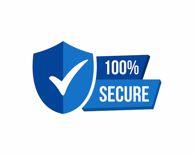 Guaranteed Protection: The 100% Secure Shield Icon | Jiffy Designs