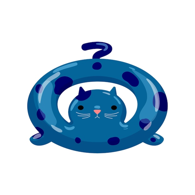 Playful Feline Silhouette in Vibrant Blue Polka Dots | Jiffy Designs