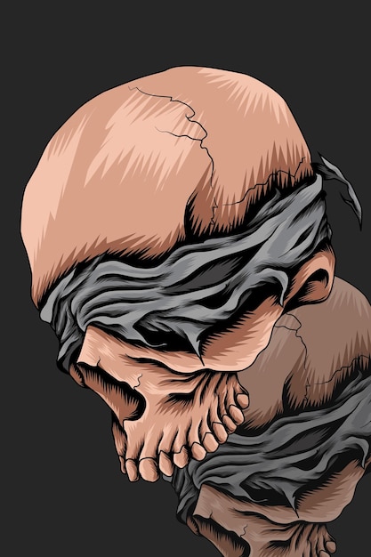 Haunting Skull Shrouded in Ethereal Darkness, Captivating Illustration ...