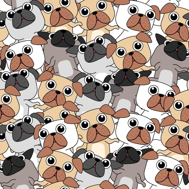 Adorable Pug Puppy Collage: Playful Pups in Variety of Poses | Jiffy ...
