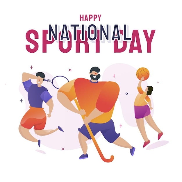 Vibrant Celebration of National Sport Day with Active Figures | Jiffy ...