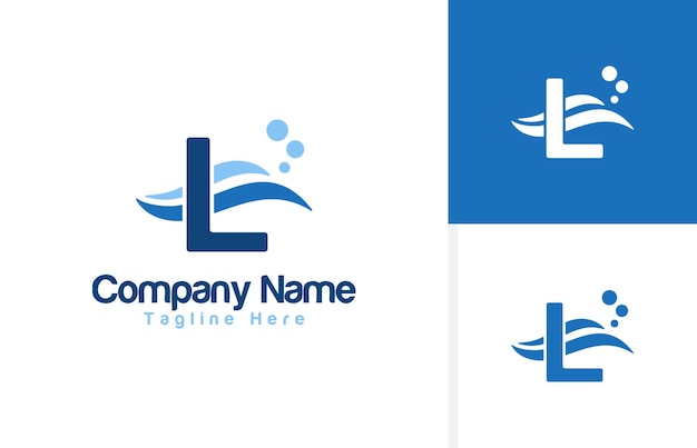 Elegant Aquatic L-Shaped Logo Design for Versatile Branding | Jiffy Designs