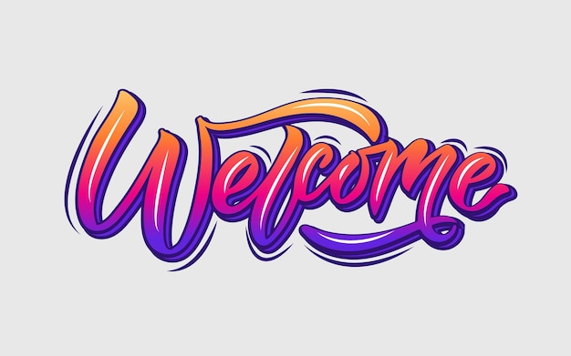 Vibrant Cursive Welcome Sign with Colorful Swirls | Jiffy Designs