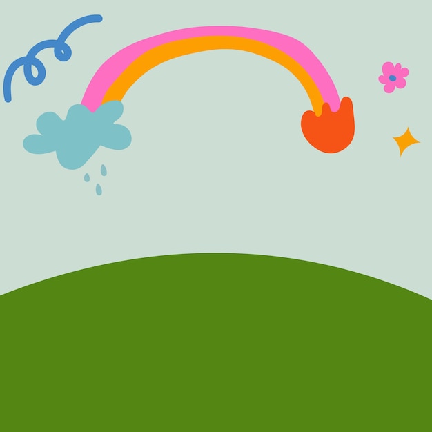 Hand Drawing Landscape Nature Social Media Background | Jiffy Designs