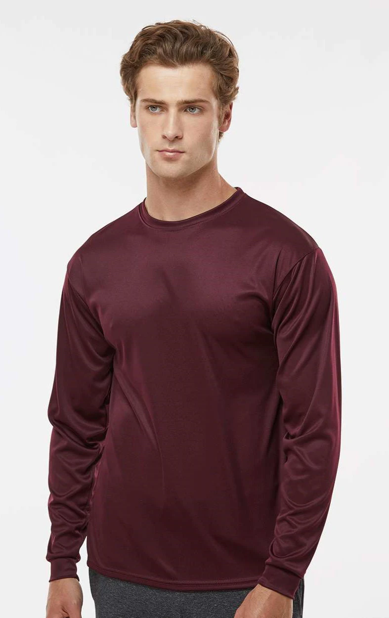 C2 Sport Performance Long Sleeve T Shirt 5104 Maroon | Jiffy