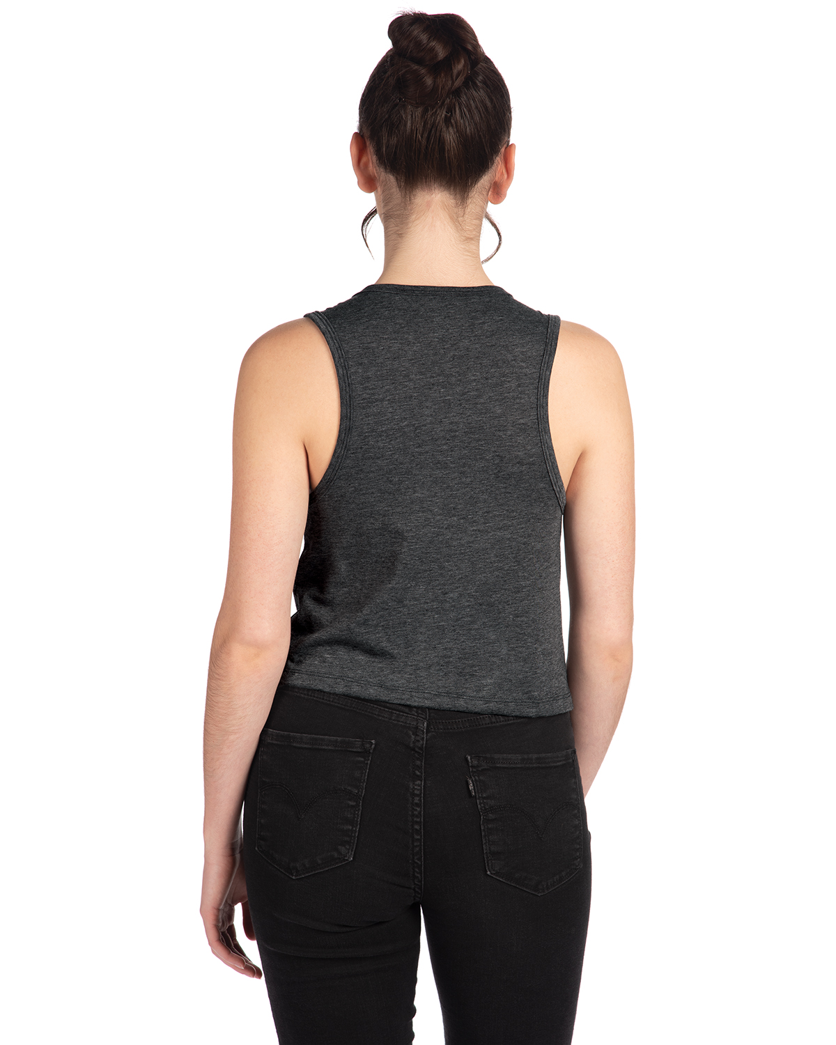 Next Level Women's Festival Cropped Tank 5083 Charcoal | Jiffy