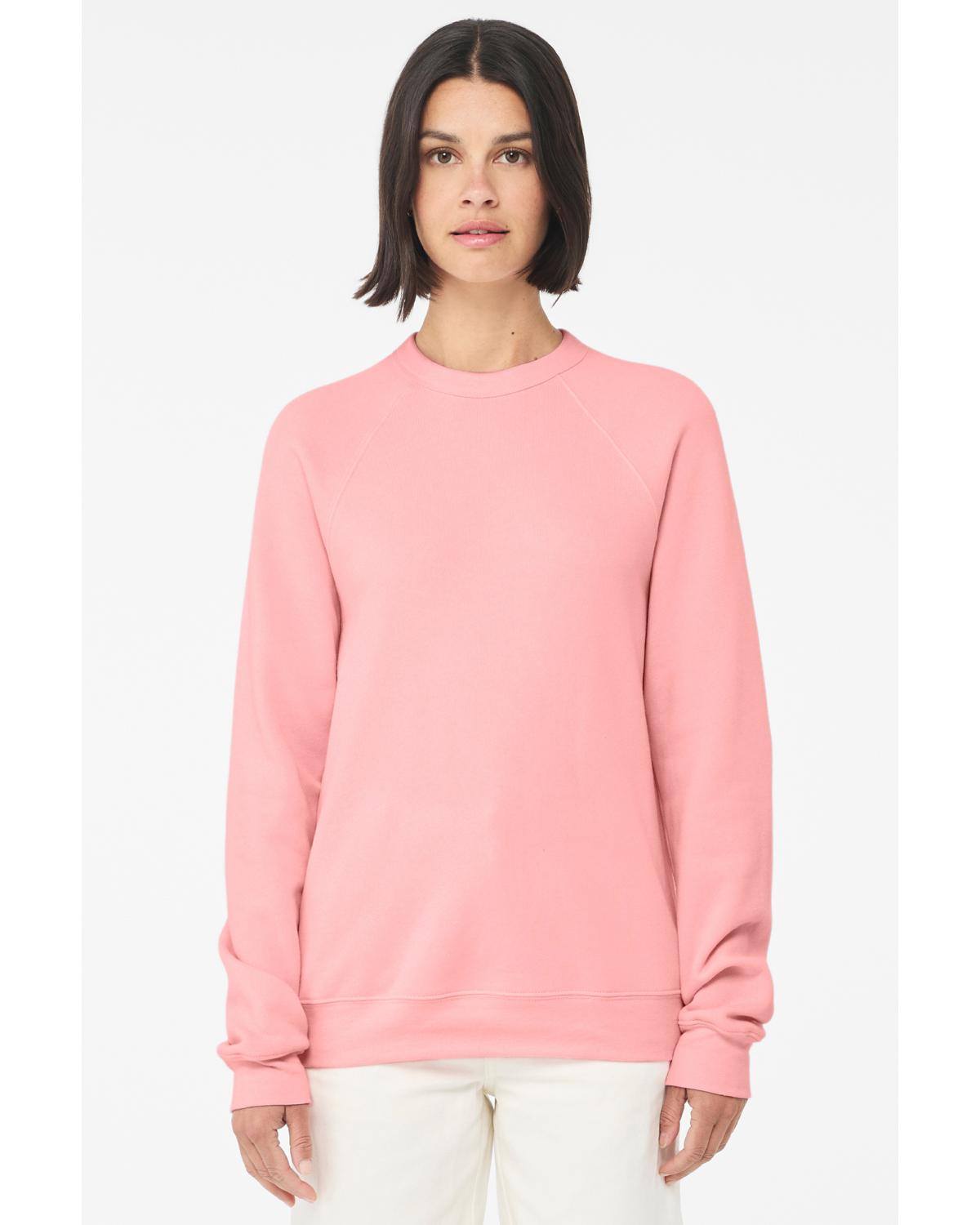 Bella Canvas Unisex Sponge Fleece Raglan Sweatshirt 3901 Pink | Jiffy