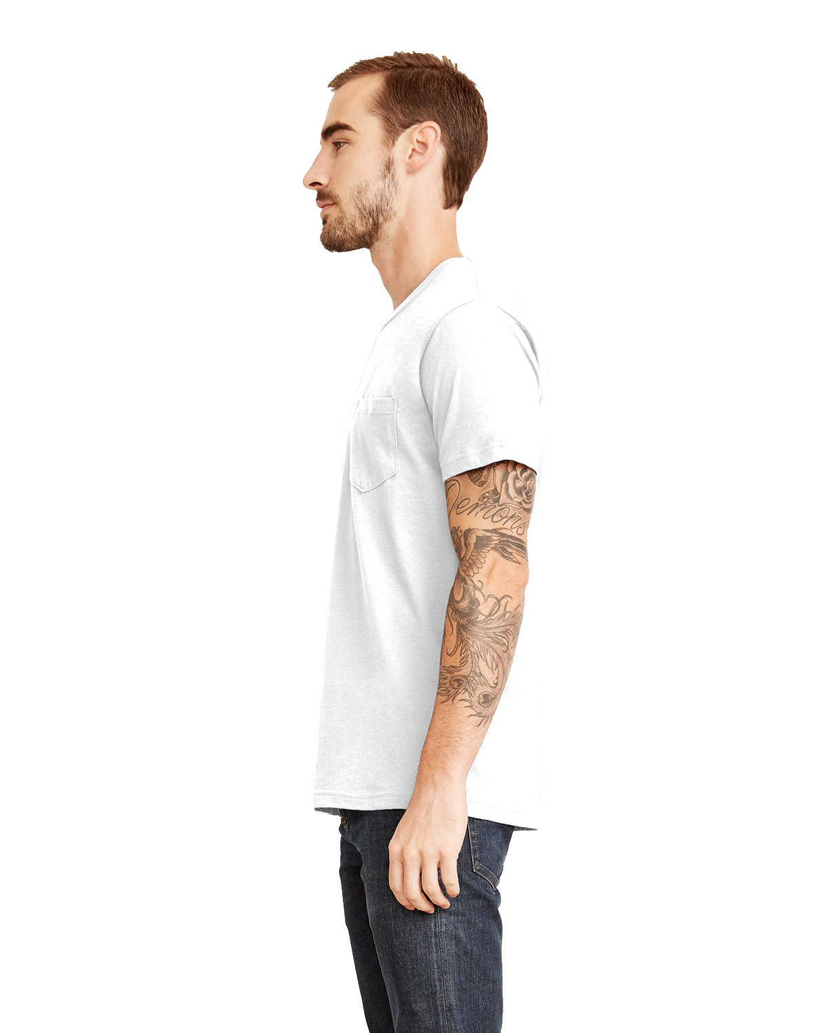 Next Level Unisex Pocket Crew 3605 White | Jiffy