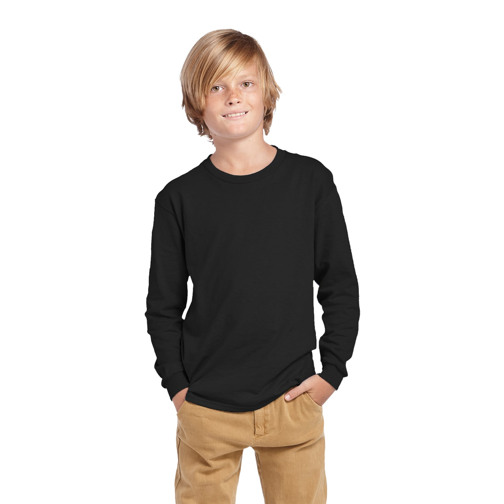 Delta Pro Weight Youth 5.2 Oz Regular Fit Long Sleeve Tee 61070 Black ...