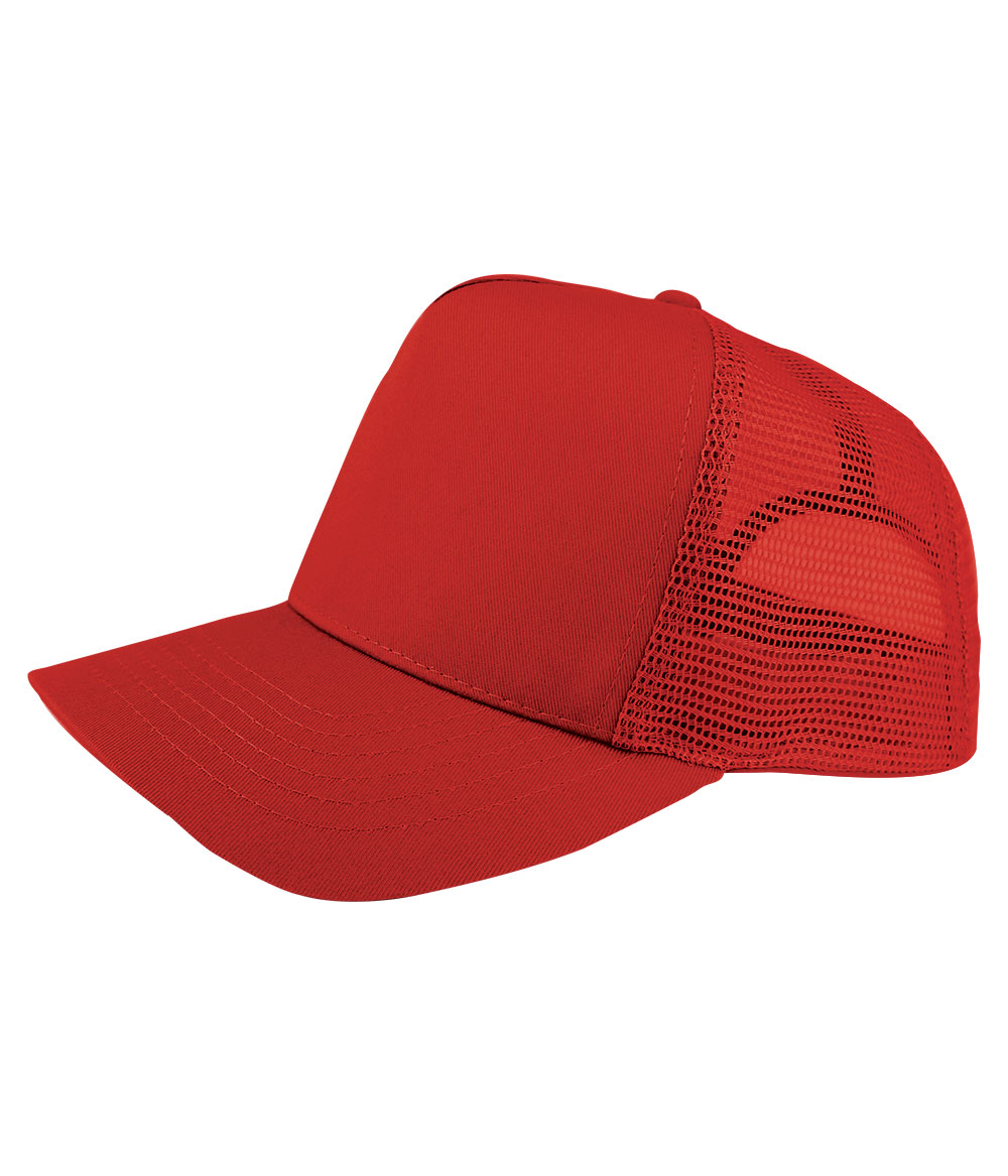 Mega Cap Poly Cotton Twill Trucker Cap 6807 J1 Red | Jiffy
