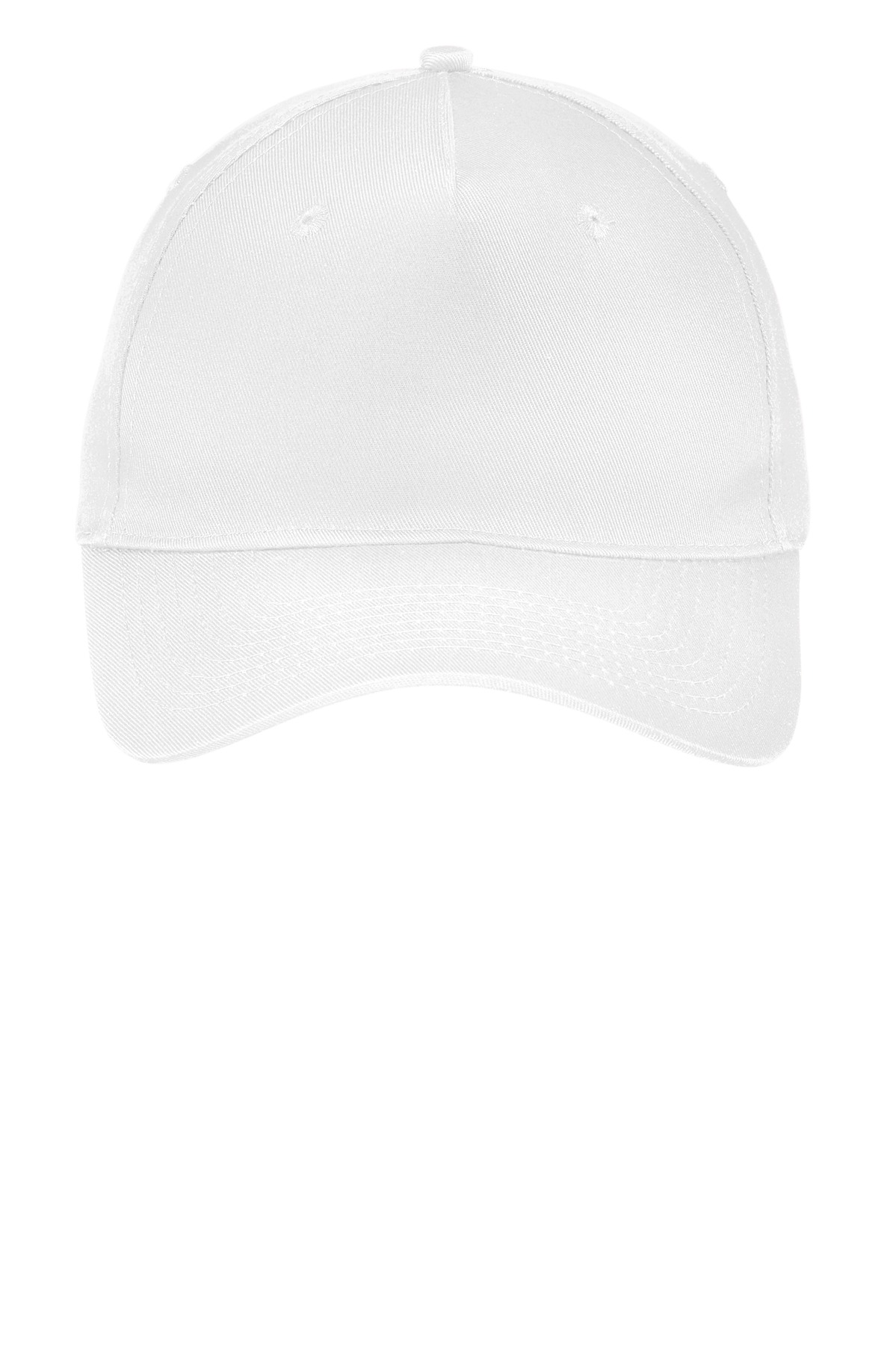 Port & Company Five Panel Twill Cap Cp86 White | Jiffy