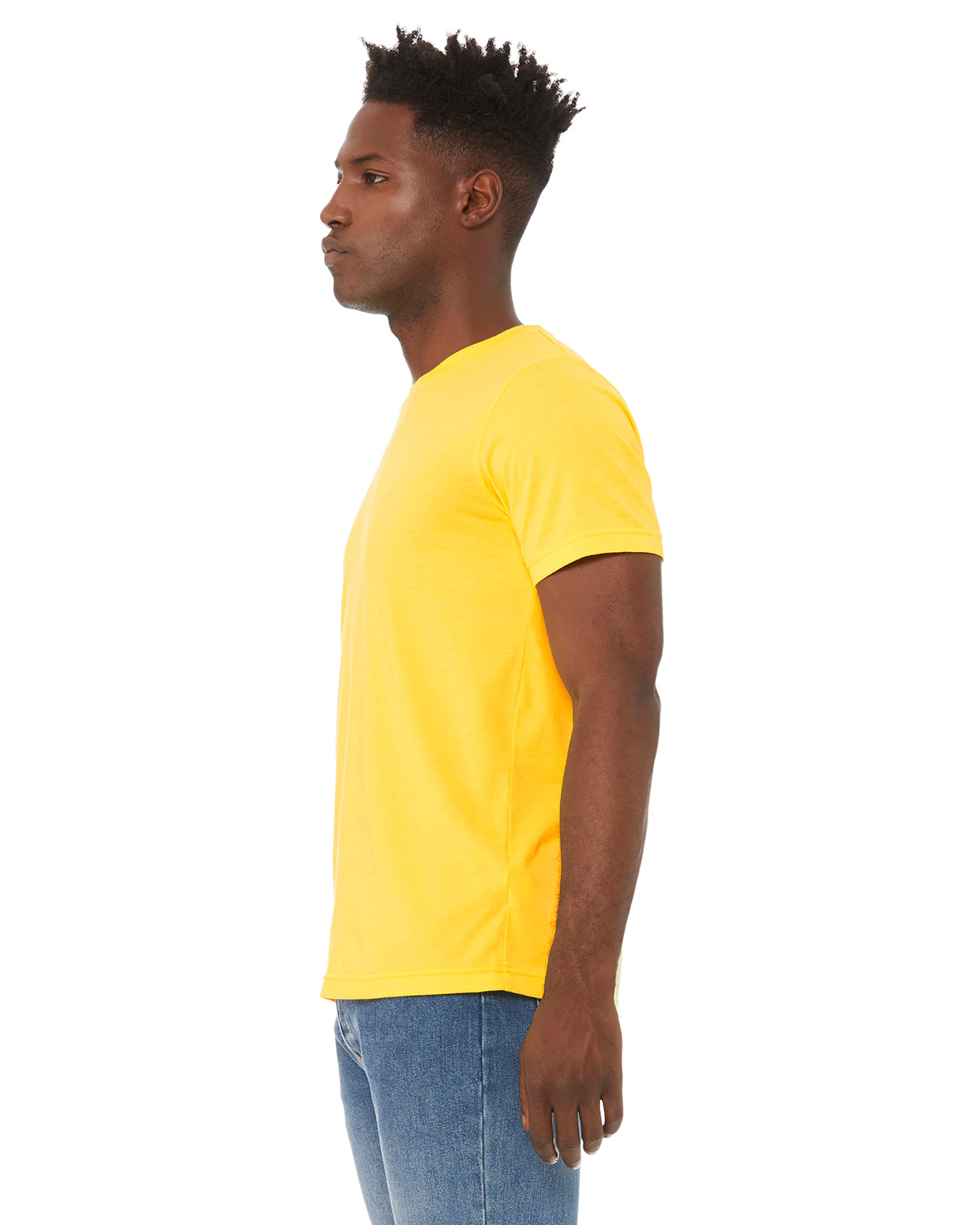 Custom T-Shirts Heather Yellow - Bella + Canvas 3001CVC | Jiffy Custom ...