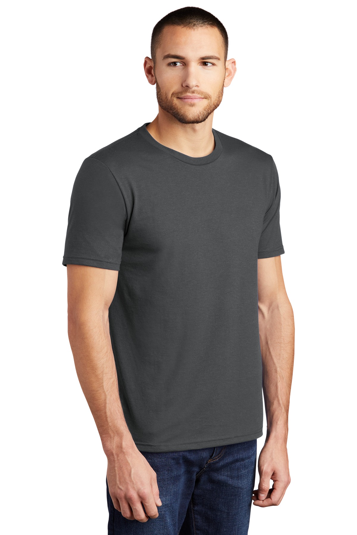 District Unisex Perfect Tri Tee Dm130 Charcoal | Jiffy