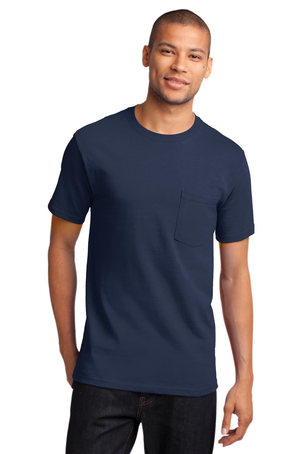 Port & Company Unisex Tall Essential Pocket Tee Pc61 Pt Navy | Jiffy