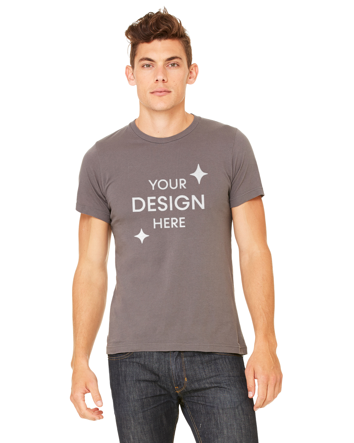 Custom T-Shirts Asphalt - Bella + Canvas 3001C | Jiffy Custom Print