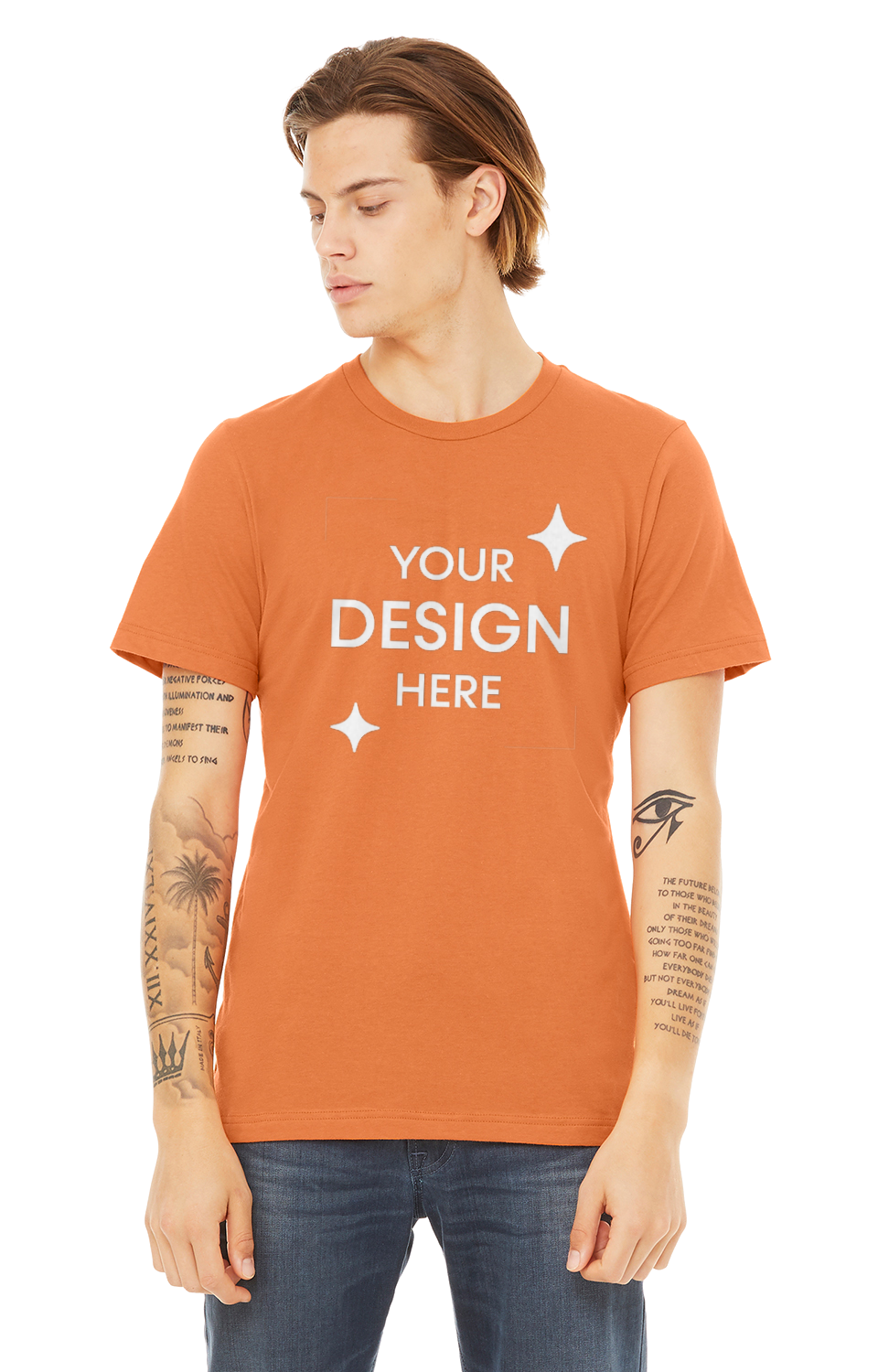 Custom T-Shirts Burnt Orange - Bella + Canvas 3001C | Jiffy Custom Print