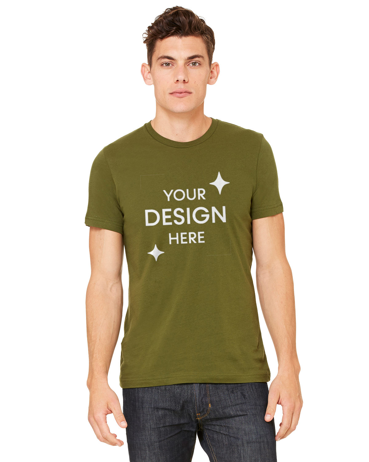 Custom T-Shirts Olive - Bella + Canvas 3001C | Jiffy Custom Print