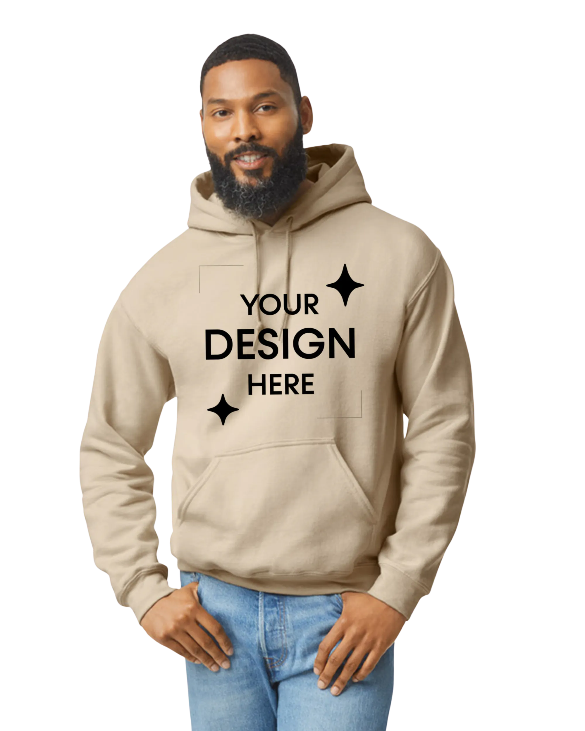Custom Hoodie Sand - Gildan G185 | Jiffy Custom Print