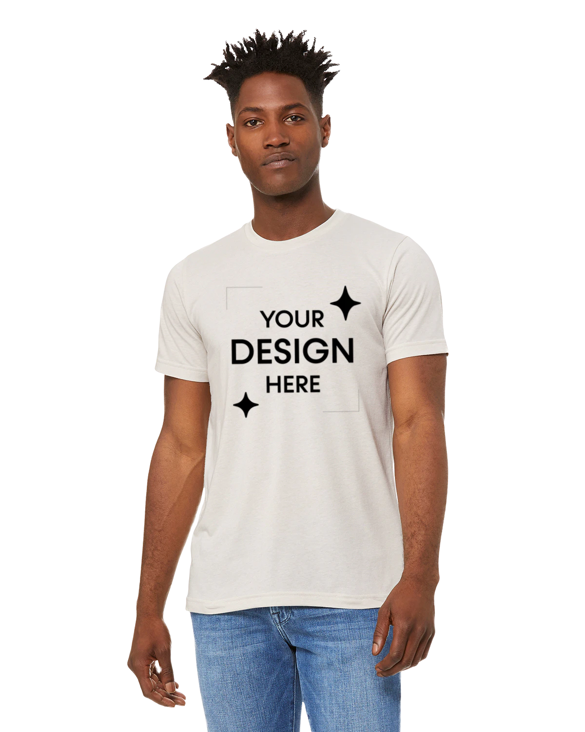 Custom T-Shirts Heather Cement - Bella + Canvas 3001CVC | Jiffy Custom ...