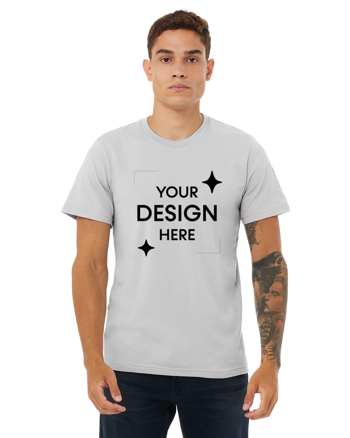 Custom T-Shirts Solid Athletic Gray - Bella + Canvas 3001C | Jiffy ...