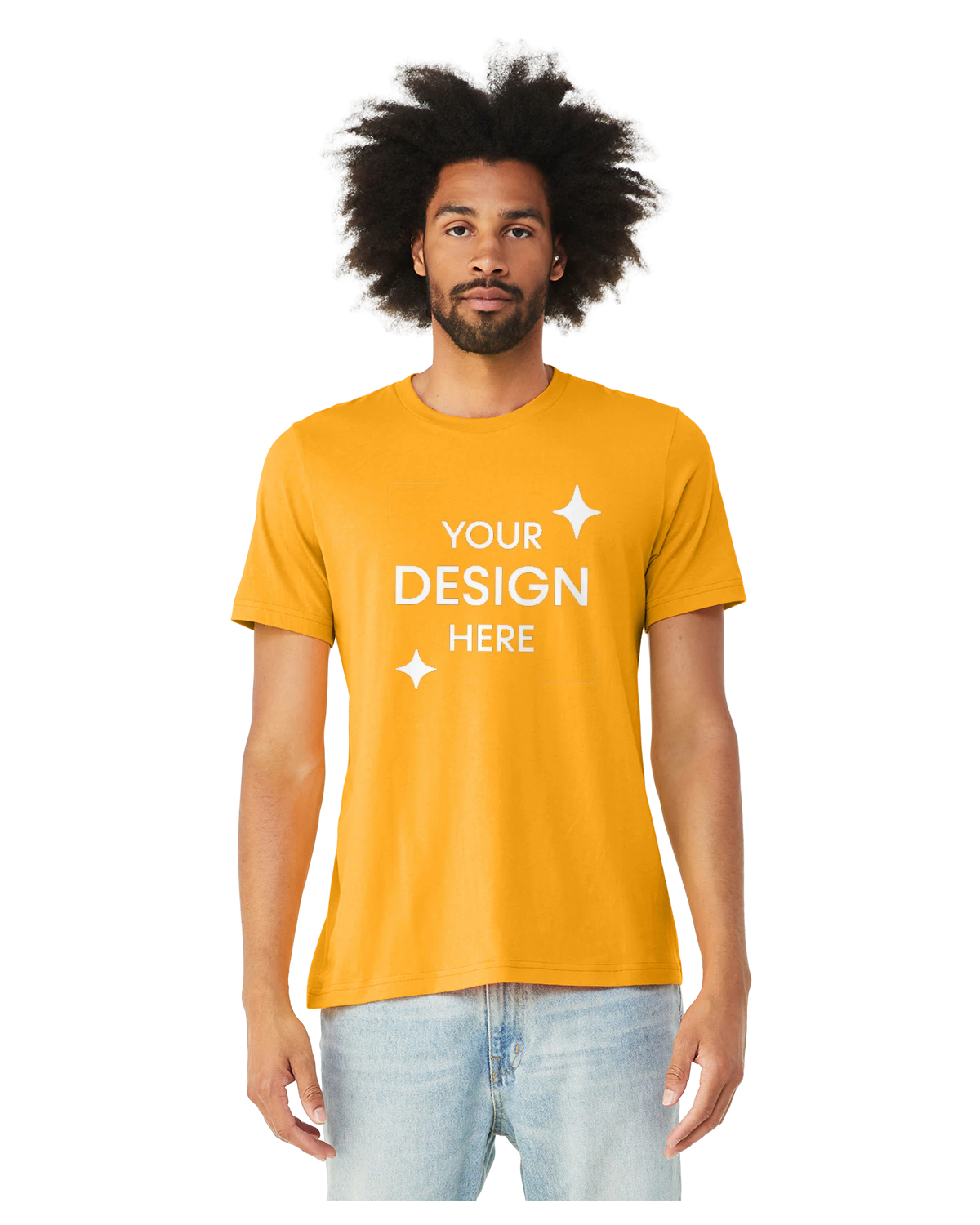 Custom T-Shirts Heather Gold - Bella + Canvas 3001CVC | Jiffy Custom Print