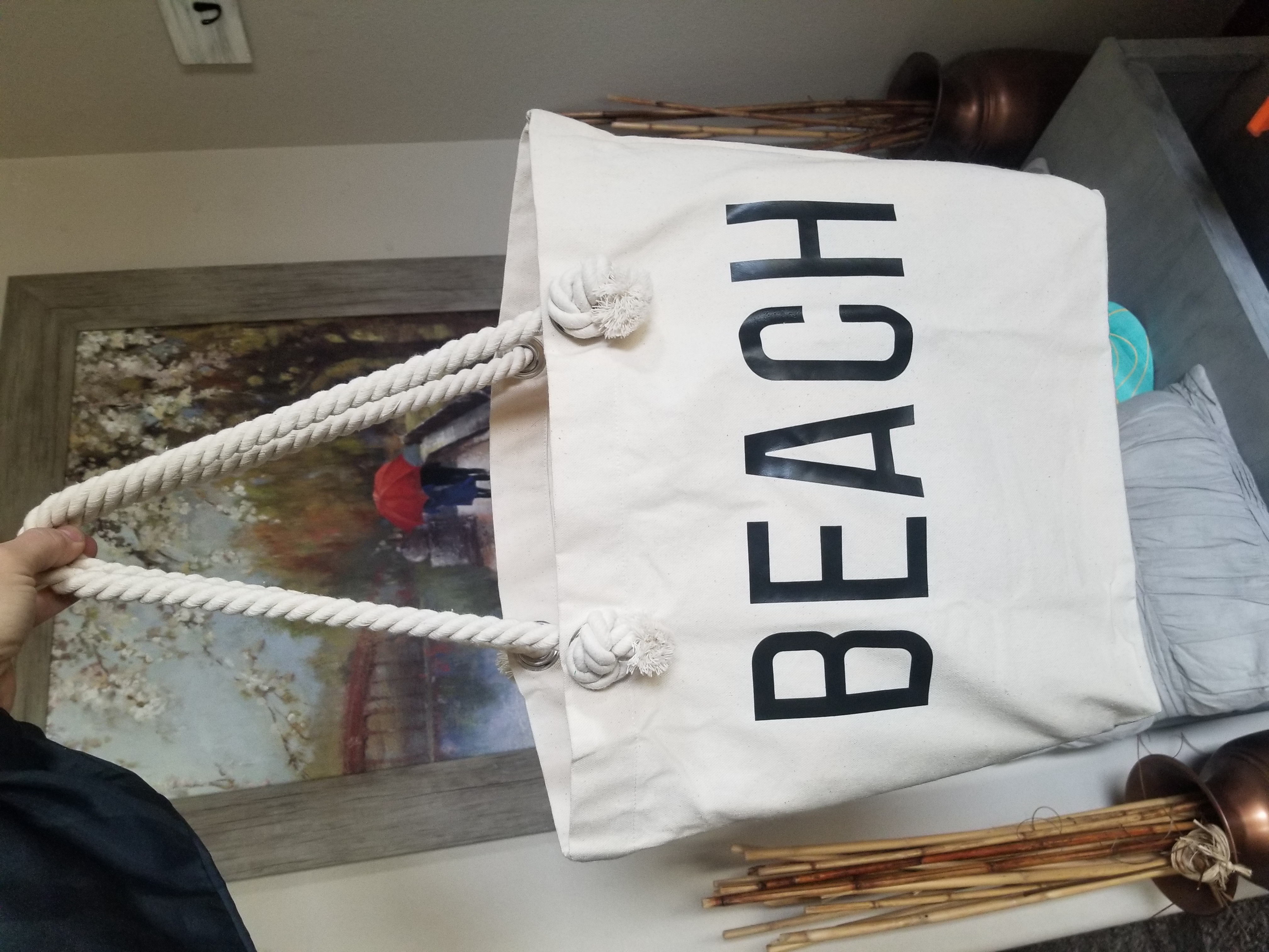 Ba Gedge Polyester Canvas Rope Tote Be256 Royal | Jiffy